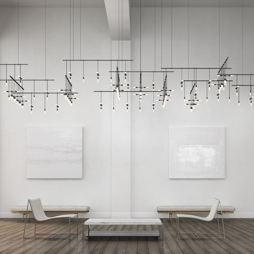 Sonneman Suspenders Grid Pendant with Crystal Chicklets | Lightopia