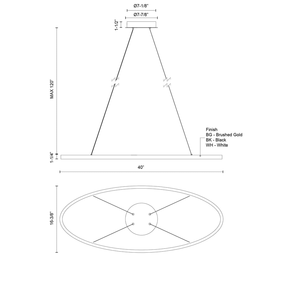 Kuzco Lighting Ovale Linear Pendant | Lightopia