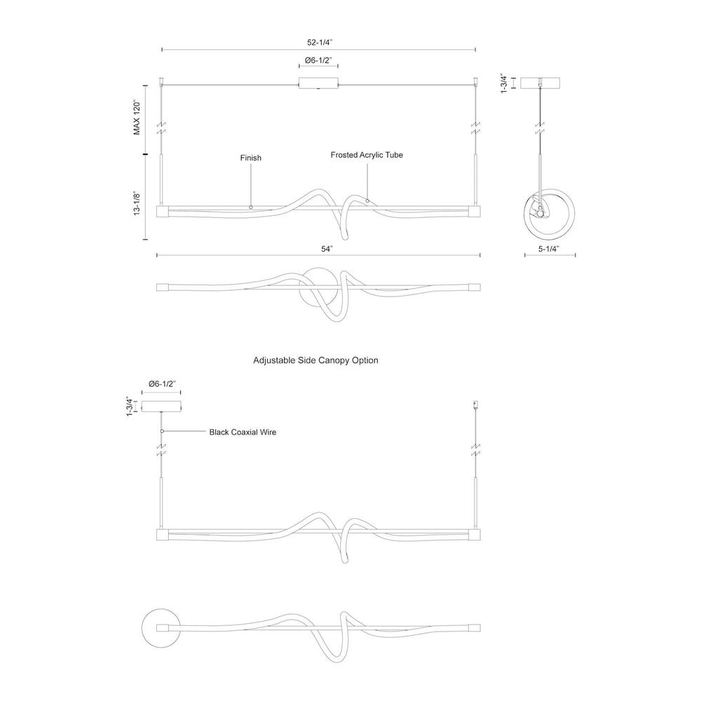 Kuzco Lighting Cursive Linear Pendant | Lightopia