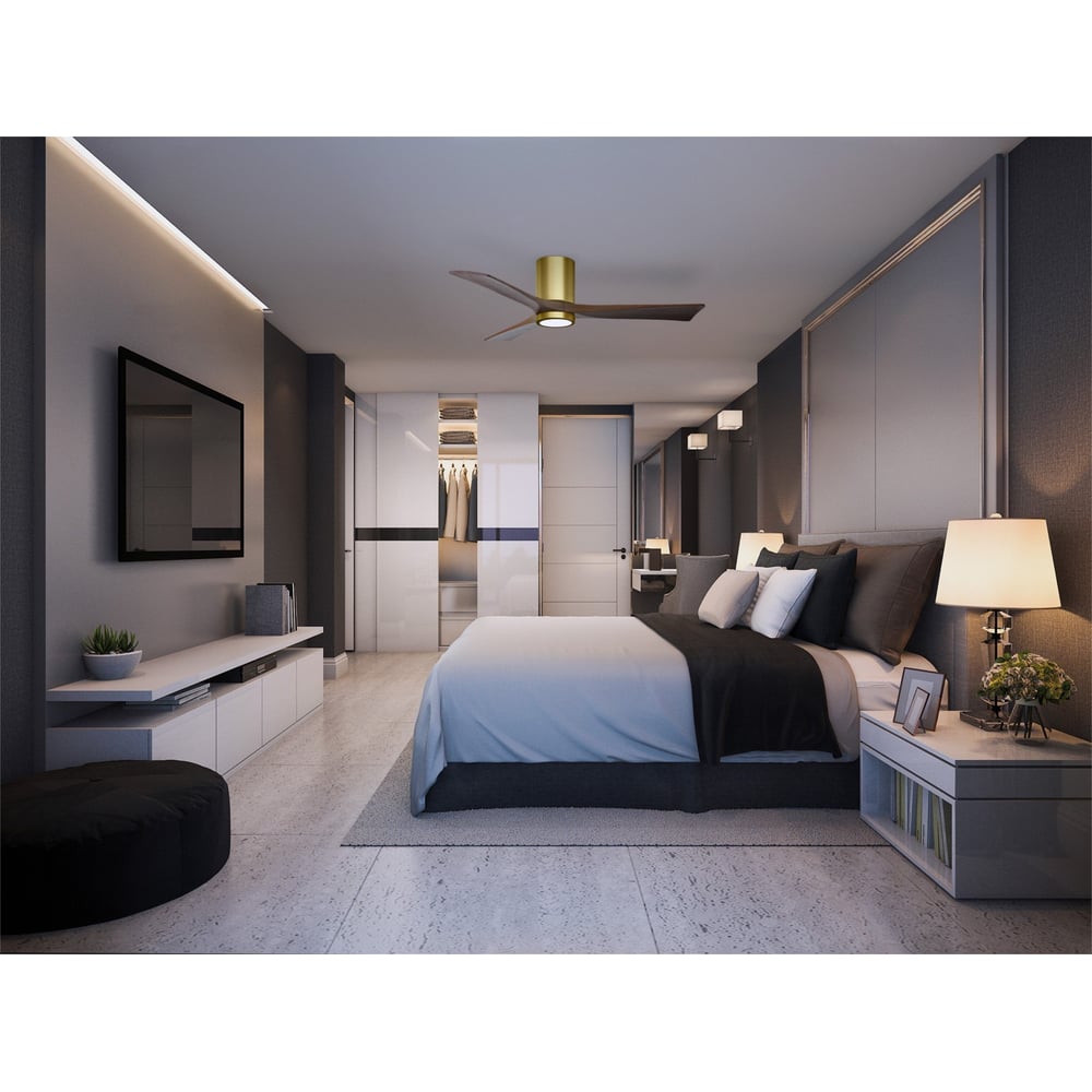 Matthews Fan Company Irene Flush Mount Ceiling Fan with Light | Lightopia