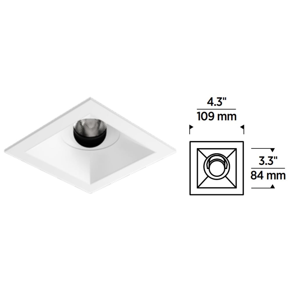 Visual Comfort Architectural Entra CL 3" Square Flanged Adjustable Trim | Lightopia