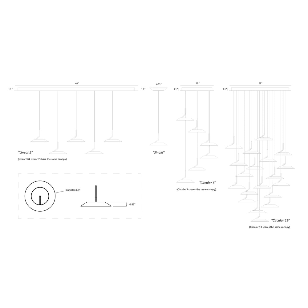 Koncept Royyo Circular Multi Light Pendant | Lightopia