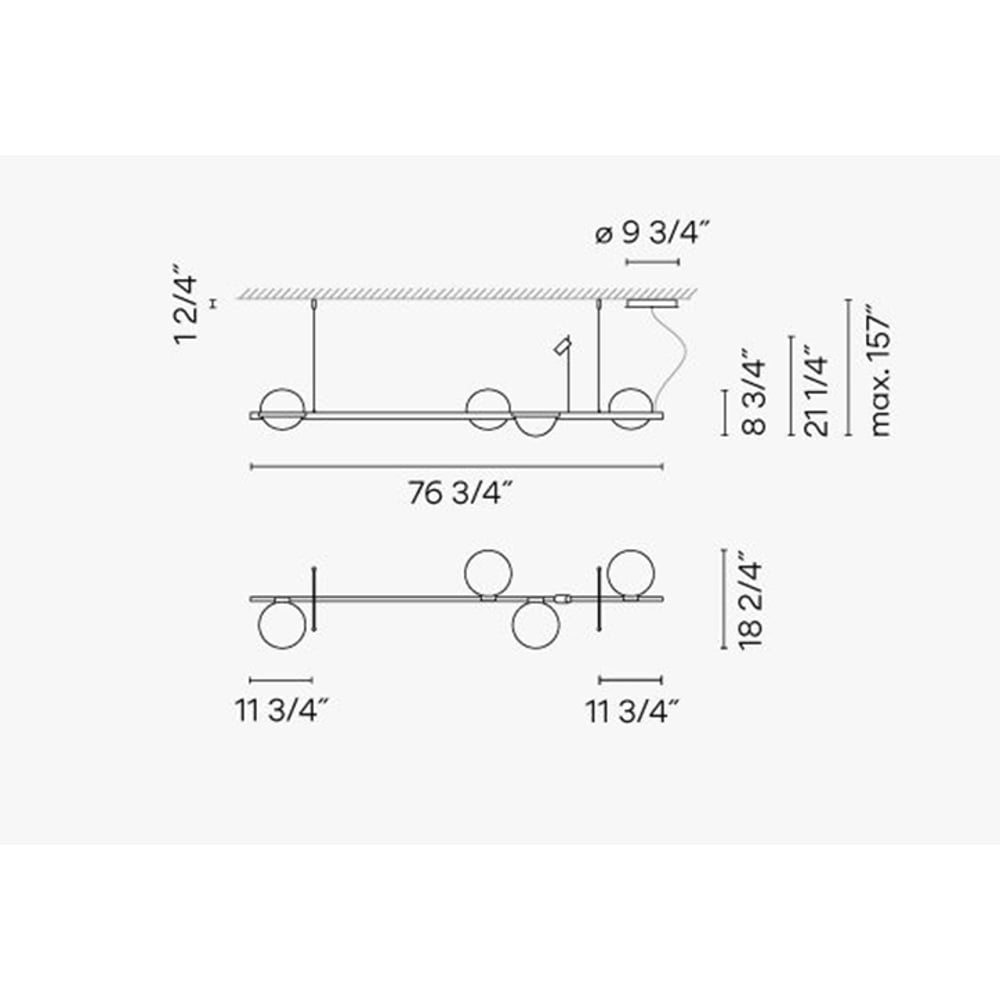 Vibia Palma Linear Pendant with Planter | Lightopia