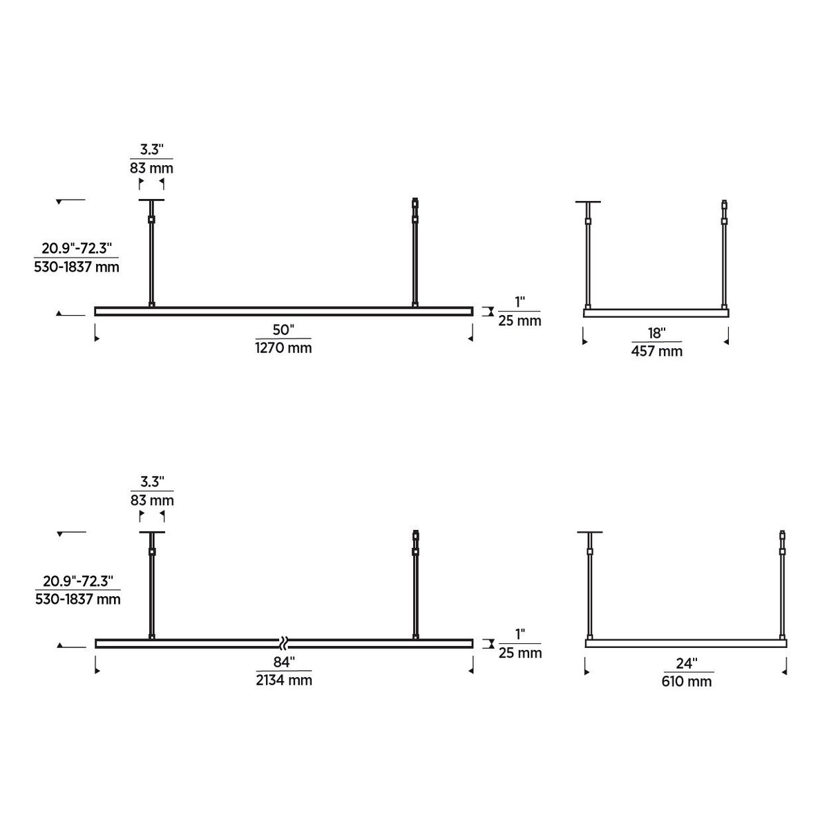 Visual Comfort Modern Stagger Halo Linear Suspension | Lightopia