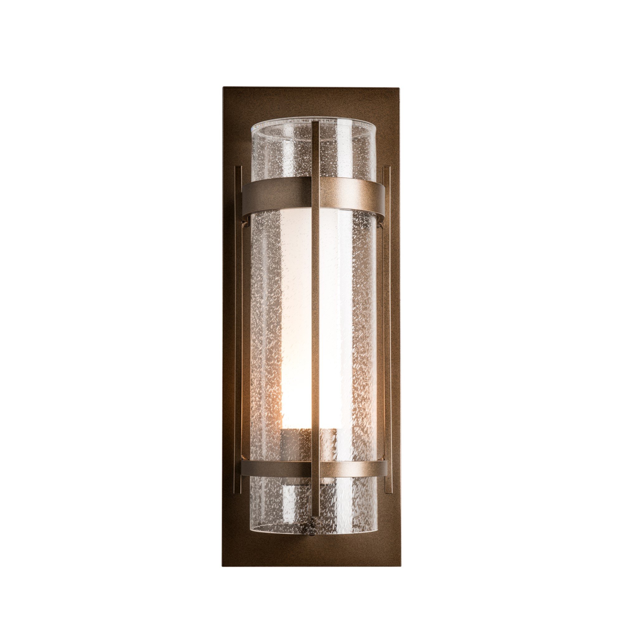 Hubbardton Forge Banded Seeded Glass Outdoor Sconce | Lightopia