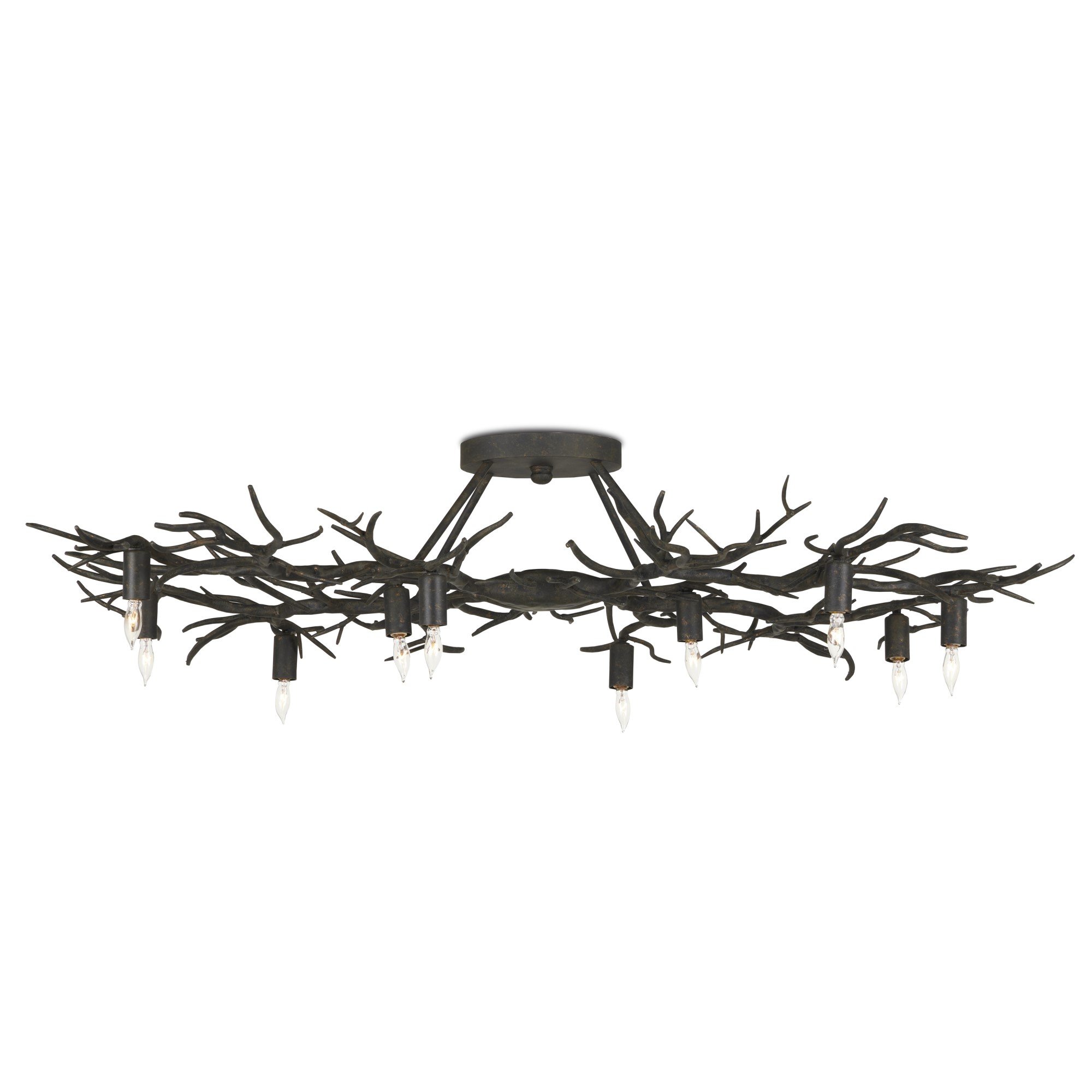 Currey & Company Rainforest Bronze Semi-Flush Ceiling Light | Lightopia